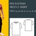 Men's T-shirt Sewing Pattern, Sewing Patterns, Pattern Sewing, PDF Men ...