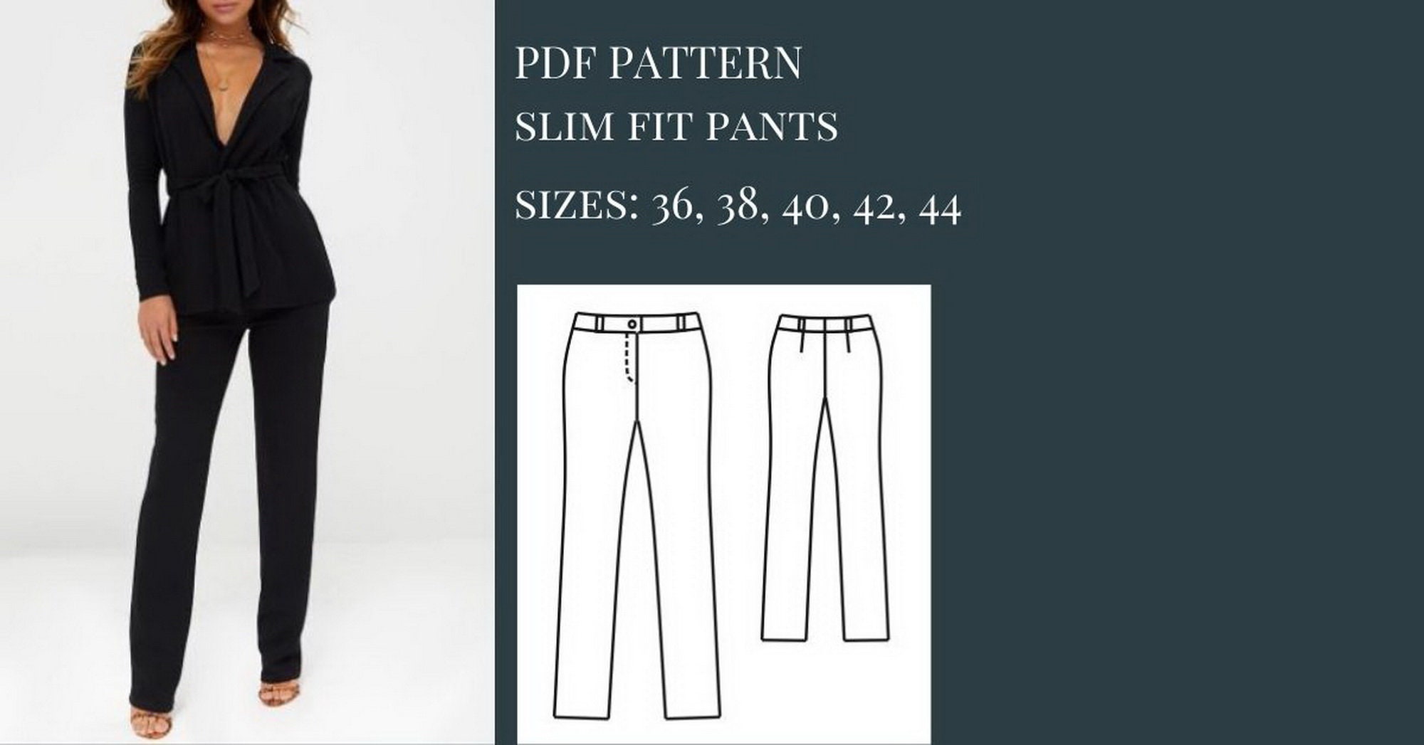 Slim Fit Pants Pattern Pants Pattern Trousers Patterns - Etsy