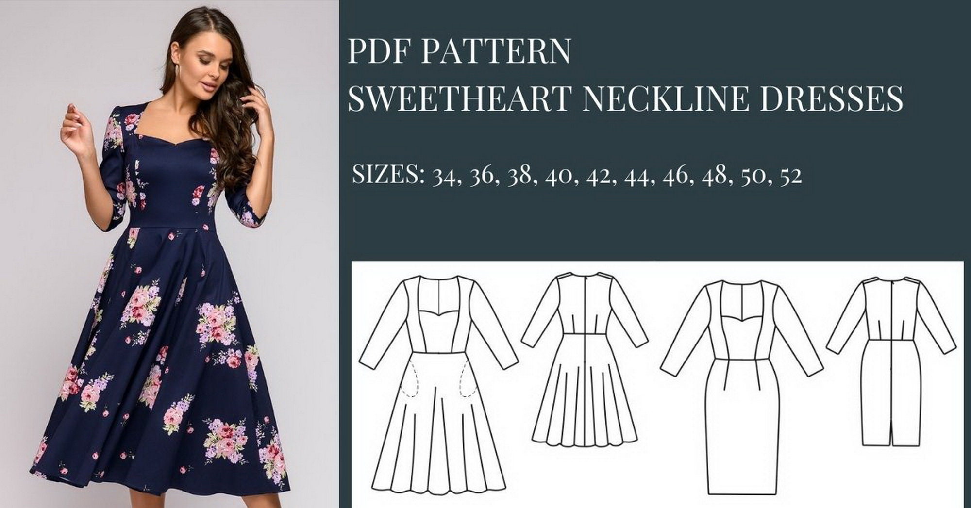 Dress Pattern Sewing Pattern Dress Pattern Sewing Midi - Etsy