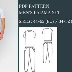 PDF Pajama Patterns Men's Pajama Set Sewing Pattern Loungewear Patterns ...