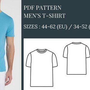 Men's T-shirt Sewing Pattern, Sewing Patterns, Pattern Sewing, PDF Men ...