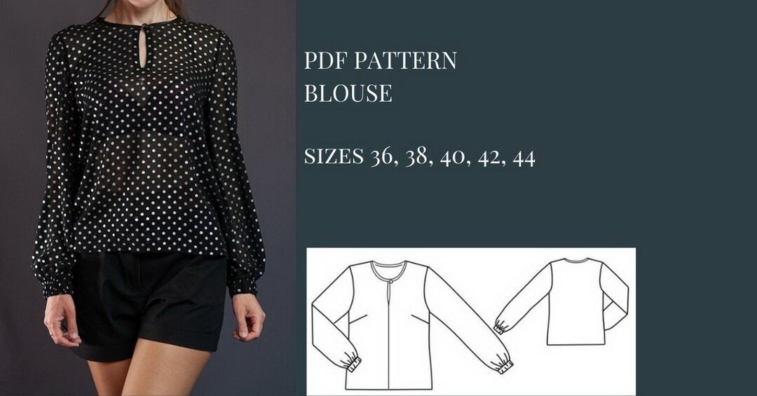 PDF Blouse Pattern, Blouse Sewing Pattern, Sewing Patterns, Pattern ...