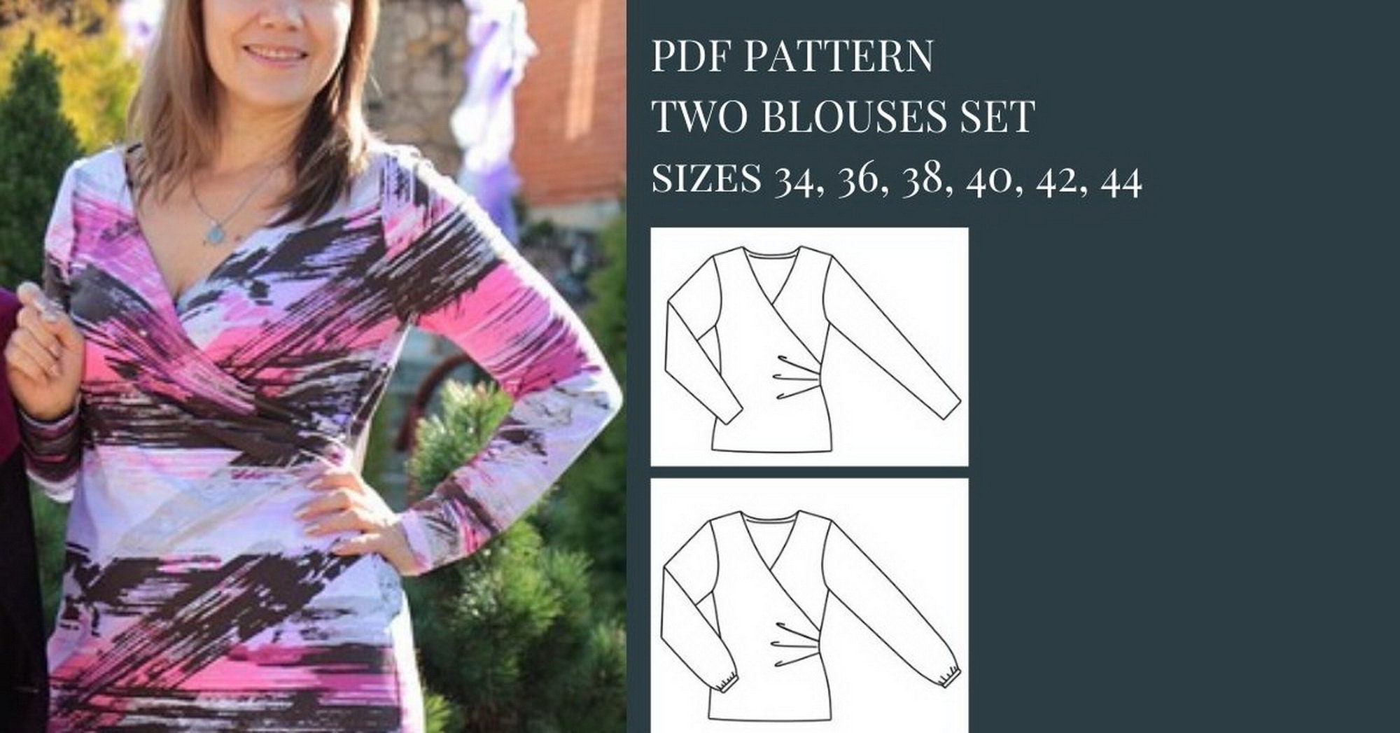 Wrap Blouse Pattern Blouse Sewing Pattern Sewing Pattern - Etsy