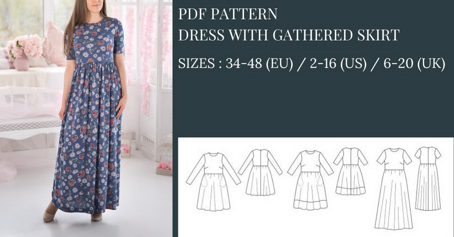 Dress Pattern, Sewing Pattern Dress, Pattern Sewing, Womens Dress ...