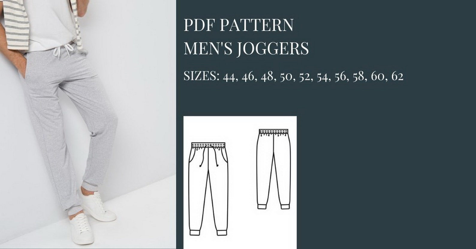 Men's Joggers Sewing Pattern Sewing Patterns Pattern - Etsy
