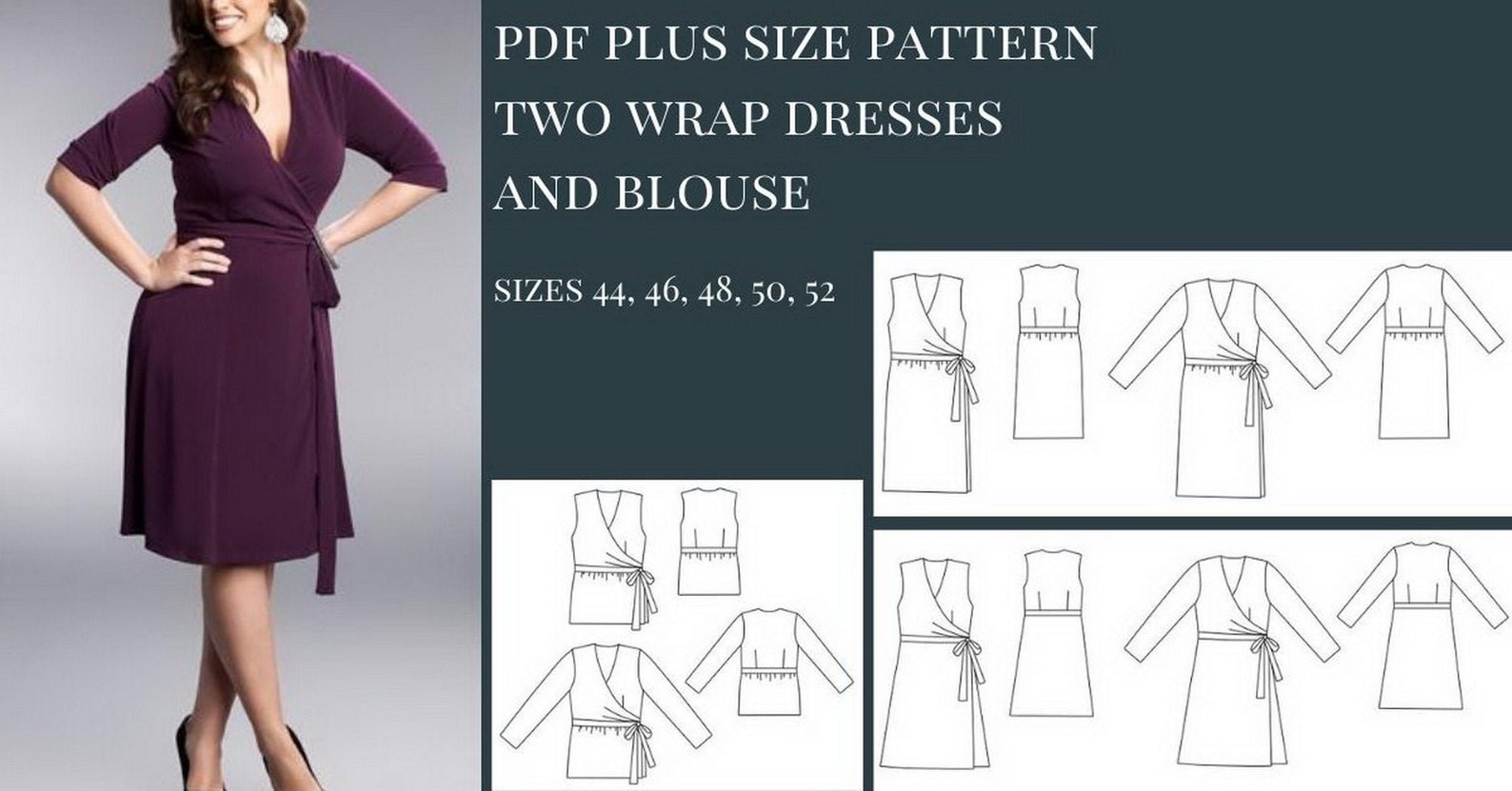 Dress Pattern Blouse Pattern Dress Pattern Plus Size Plus - Etsy