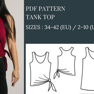 Tank Top Sewing Pattern, Sewing Pattern, Pattern Sewing, T-shirt Sewing ...