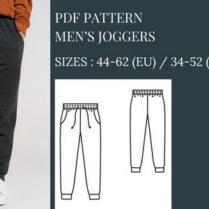 Men's Joggers Sewing Pattern, Sewing Patterns, Pattern Sewing, PDF Men ...