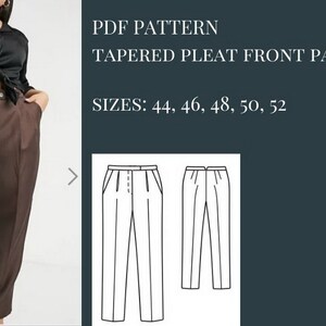 Tapered Pants Pattern Pants Pattern Trousers Patterns Plus - Etsy