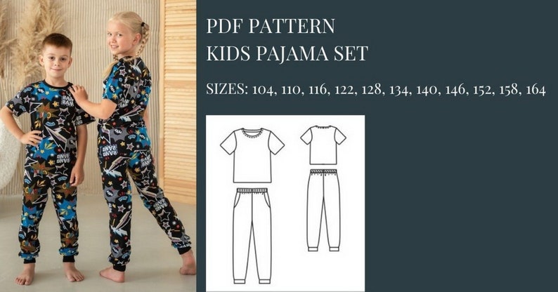PDF Pajamas Patterns Kids Pajamas Patterns Sewing Pattern - Etsy