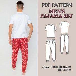PDF Pajama Patterns Men's Pajama Set Sewing Pattern Loungewear Patterns ...