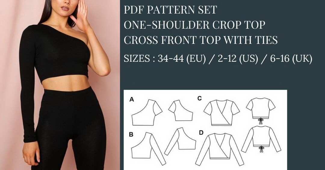 Crop Top Sewing Pattern, Sewing Pattern, Pattern Sewing, T-shirt Sewing ...