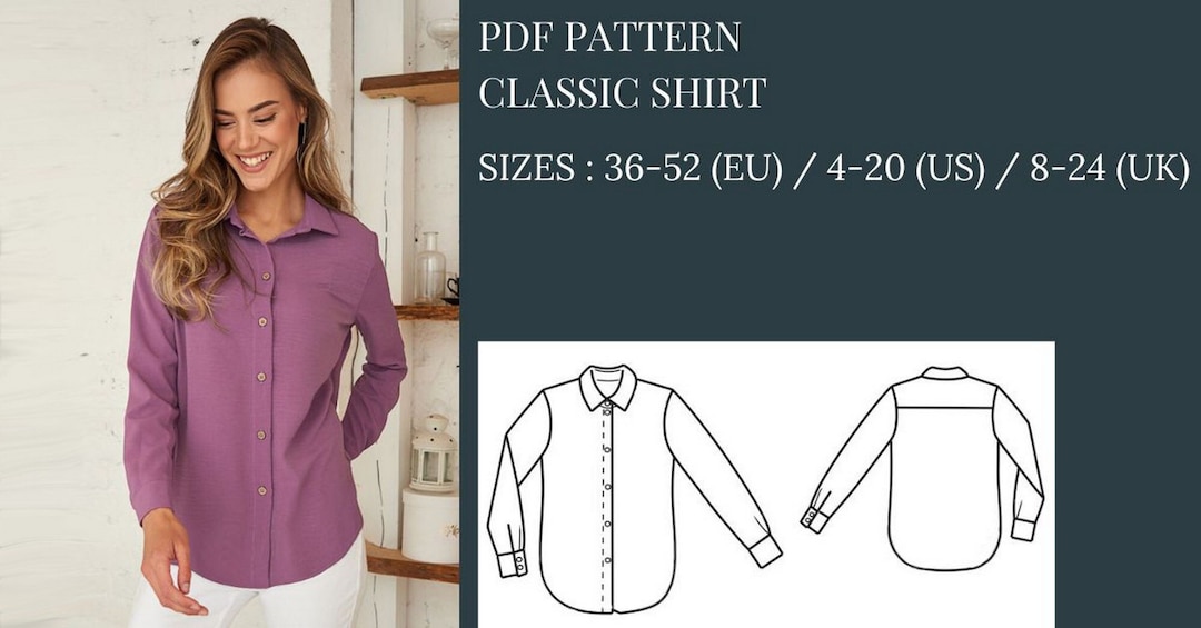 Shirt Pattern, Classic Shirts Patterns, Sewing Patterns, Pattern Sewing ...