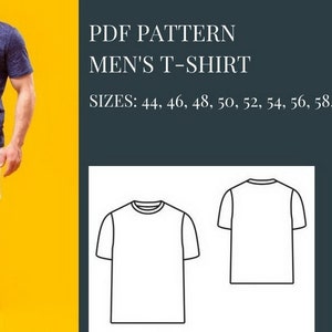 Men's T-shirt Sewing Pattern, Sewing Patterns, Pattern Sewing, PDF Men ...