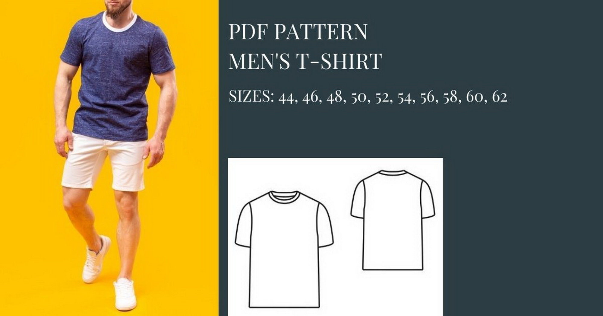Men's T-shirt Sewing Pattern Sewing Patterns Pattern - Etsy