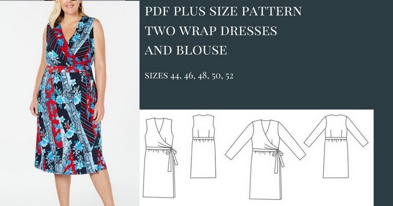Dress Pattern Blouse Pattern Dress Pattern Plus Size Plus | Etsy