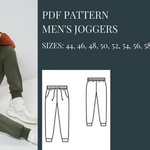 Men's Joggers Sewing Pattern, Sewing Patterns, Pattern Sewing, PDF Men ...