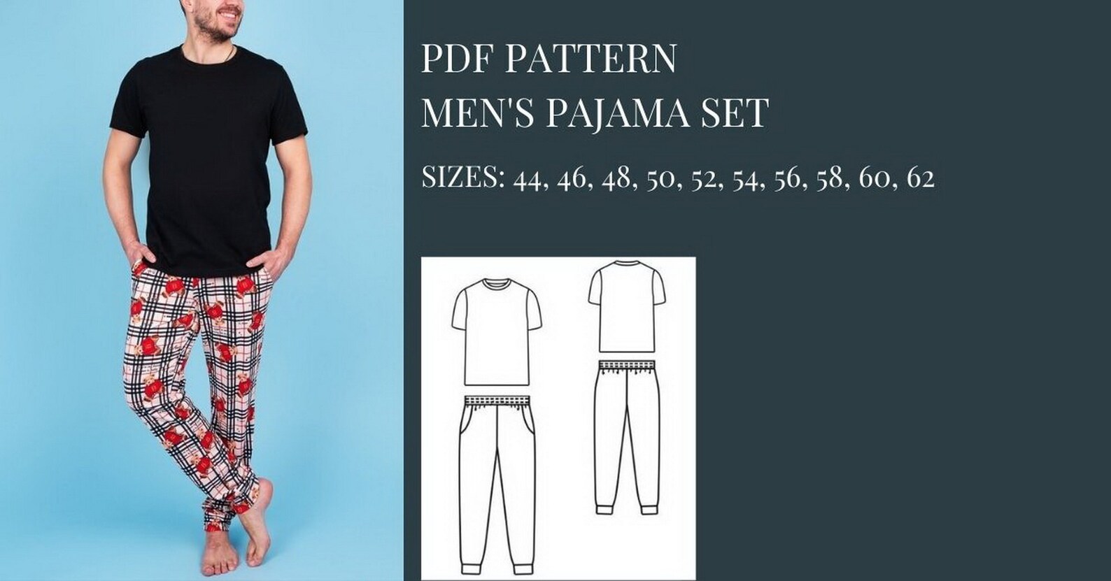 PDF Pajama Patterns Men's Pajama Set Sewing Pattern - Etsy