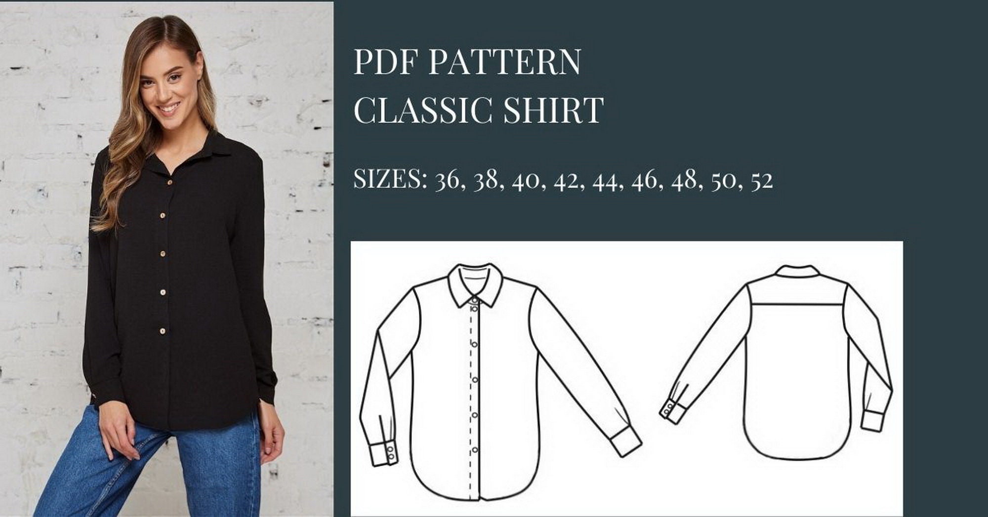 Shirt Pattern Classic Shirts Patterns Sewing Patterns - Etsy