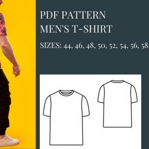 Men's T-shirt Sewing Pattern, Sewing Patterns, Pattern Sewing, PDF Men ...