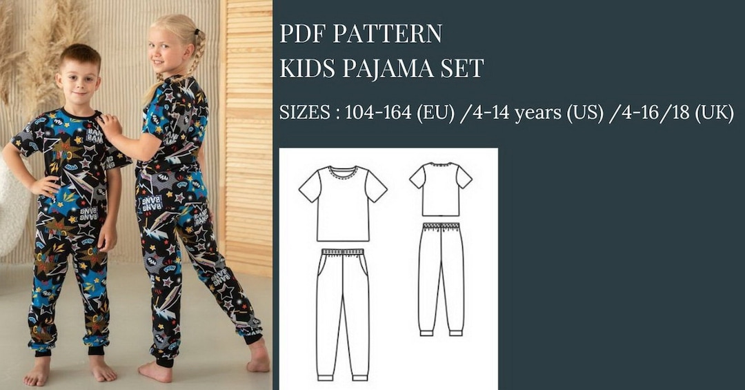 PDF Pajamas Patterns Kids Pajamas Patterns Sewing Pattern Sleepwear ...