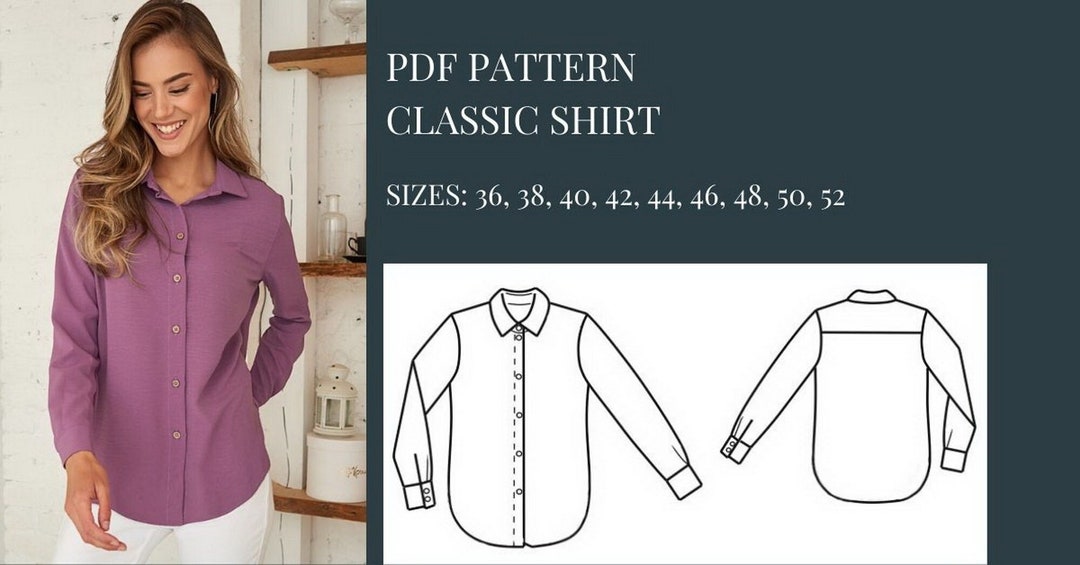 Shirt Pattern, Classic Shirts Patterns, Sewing Patterns, Pattern Sewing ...