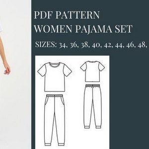 PDF Pajamas Patterns Women's Pajama Pattern Sewing Pattern Loungewear ...