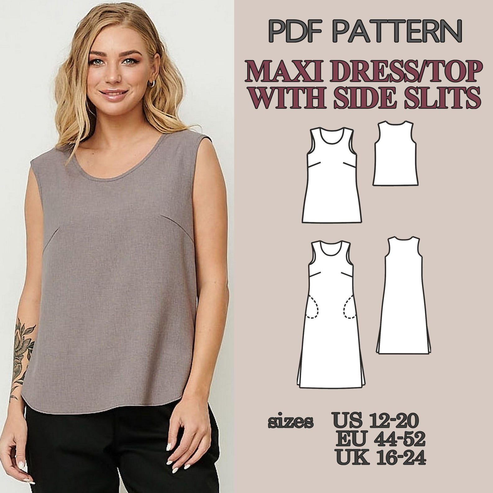 Plus Size Sewing Patterns, Free Dress Pattern, Women's Dress Pattern ...