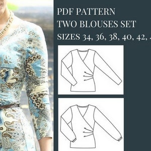 Wrap Blouse Pattern, Blouse Sewing Pattern, Sewing Pattern, Pattern ...