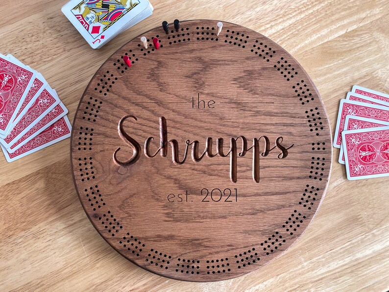 Custom Round Cribbage Board - Etsy