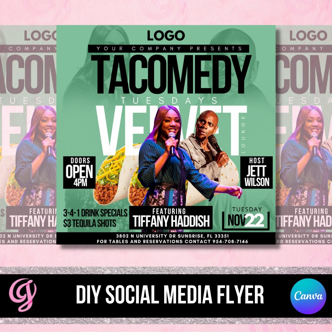 Club Flyer Template Canva Comedy Flyer Flyer Special Appearance Flyer ...