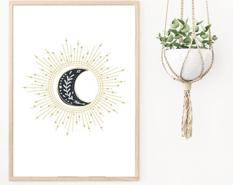 Moon art print | Etsy