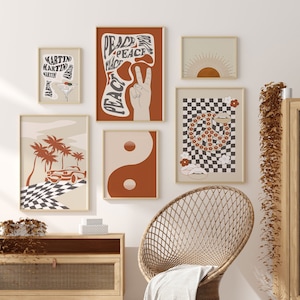 Burnt Orange Gallery Wall Set, Modern Trendy Print Set, Matching Rust ...
