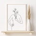 Woman Body Line Art With Flower Head, Modern Minimalist Art, Line Art ...