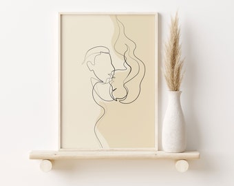 Minimal Abstract One Line Art Couple Poster Figure Drawing - Etsy