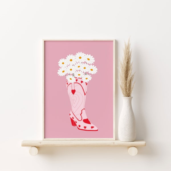 Pink and Red Print - Etsy
