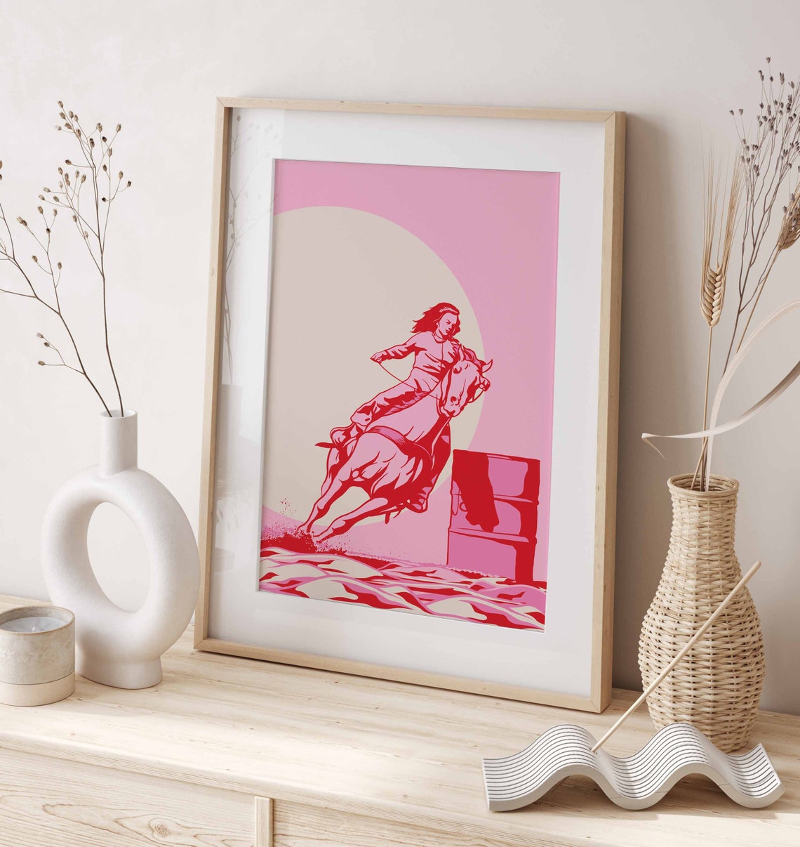 Cowgirl Poster, Trendy Barrel Racing Poster, Rodeo Art, Retro Cowgirl ...