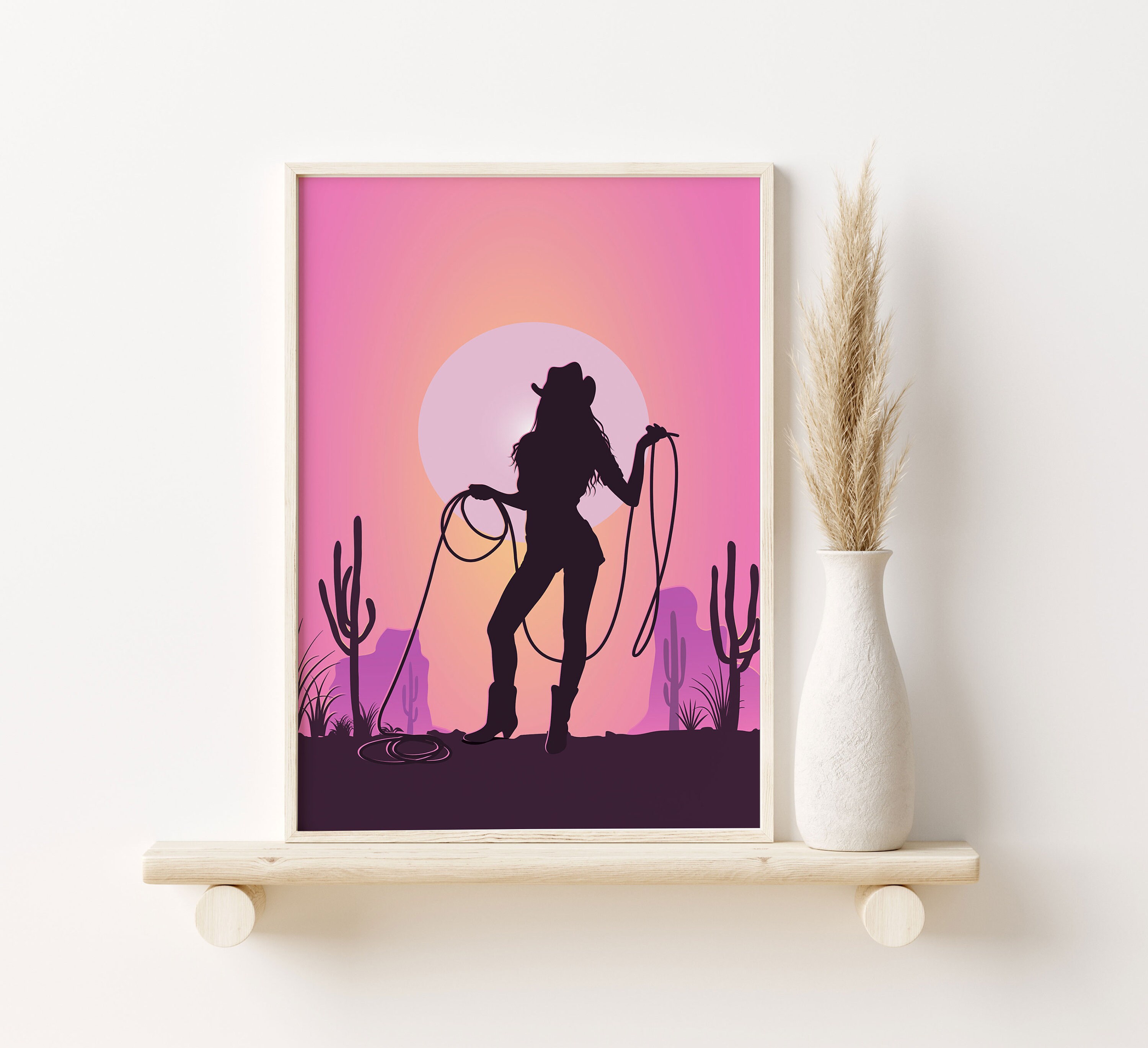 Cowgirl Print Western Wall Art Decor Retro Cowgirl Poster - Etsy