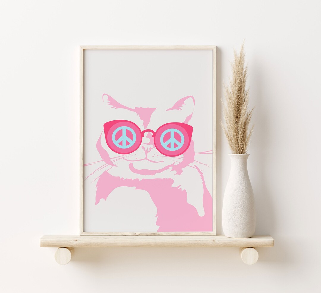 Preppy Wandkunst | Trendy Blush Pink Print | Poster im Retro-Stil ...