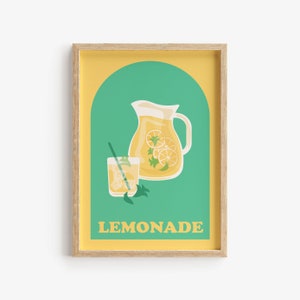 Printable Lemonade Poster, Retro Poster, Drinks Poster, Kitchen Wall ...