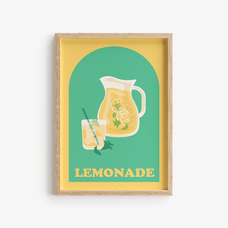 Printable Lemonade Poster Retro Poster Drinks Poster | Etsy
