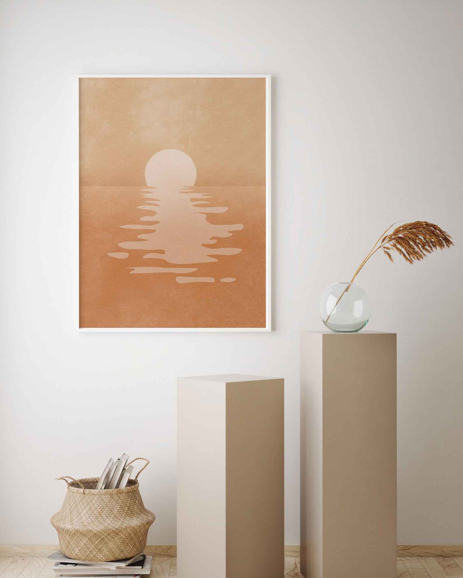 RETRO SUNSET PRINT Boho Sun Print Sun Poster Modern | Etsy