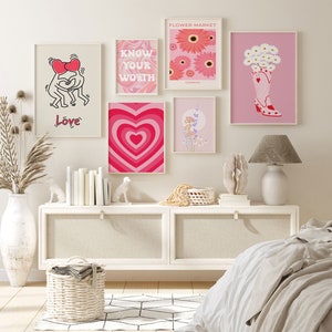 Colorful Boho Wall Art, Retro Art Print, Digital Download Set of 6 ...