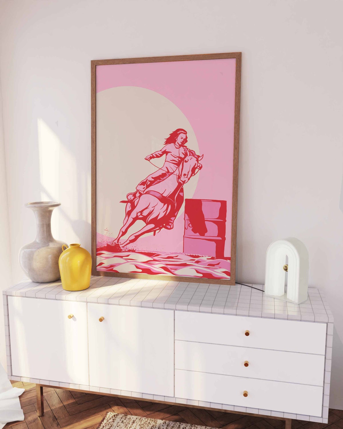 Cowgirl Poster, Trendy Barrel Racing Poster, Rodeo Art, Retro Cowgirl ...