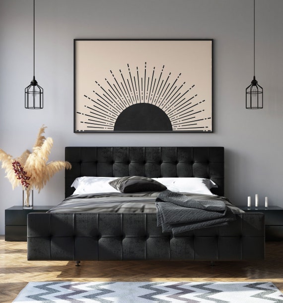 Black Sun Print Horizontal Sun Poster Digital Download Sun | Etsy