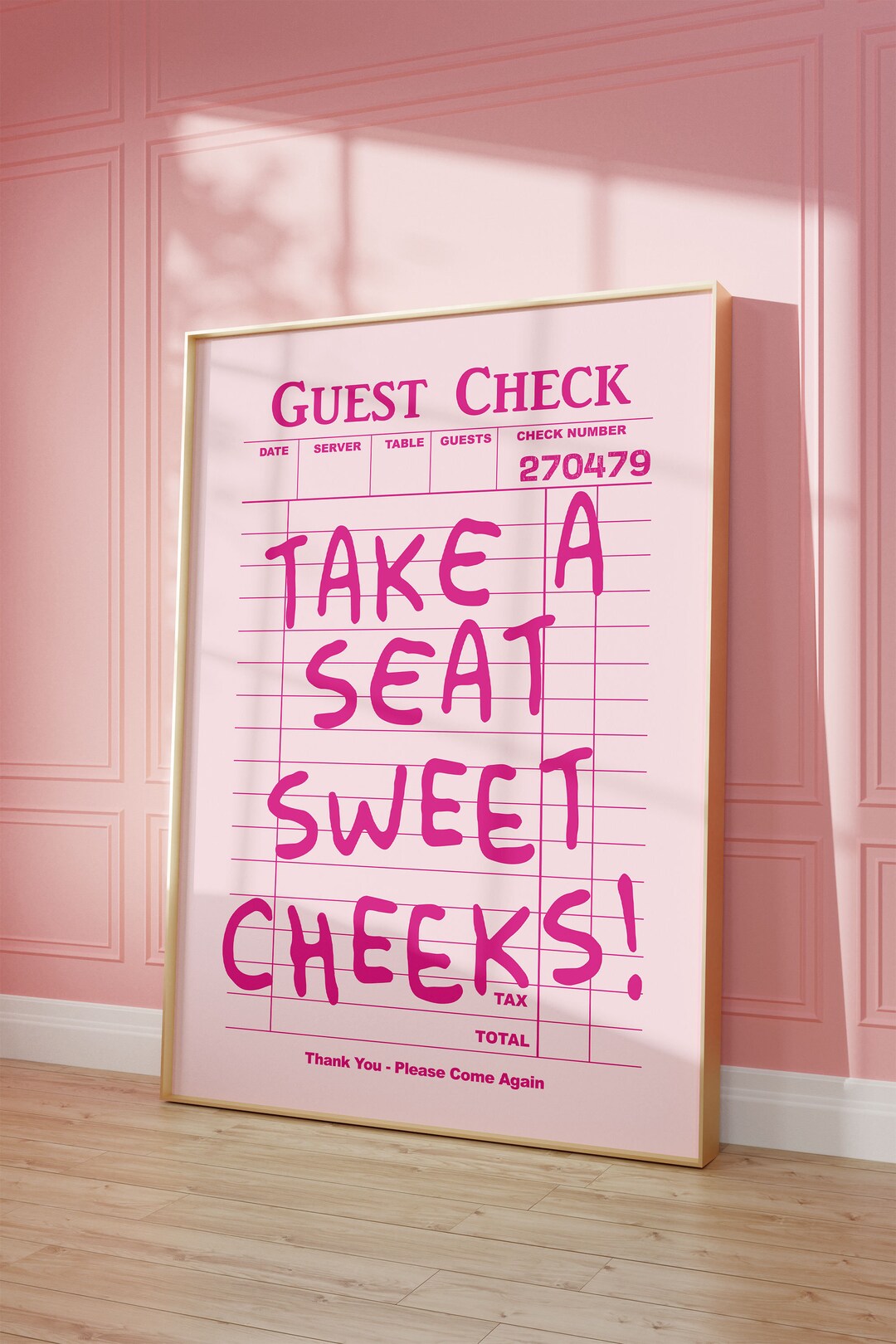 Guest Check Poster, Trendy Wall Art, Guest Check Wall Art, Take a Seat ...