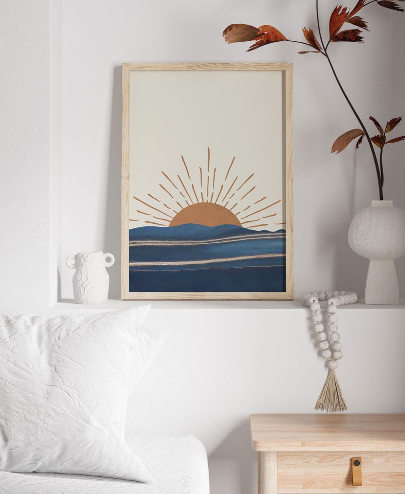 Sunshine Boho Wall Art Sunrise Wall Print Sun Wall Art - Etsy