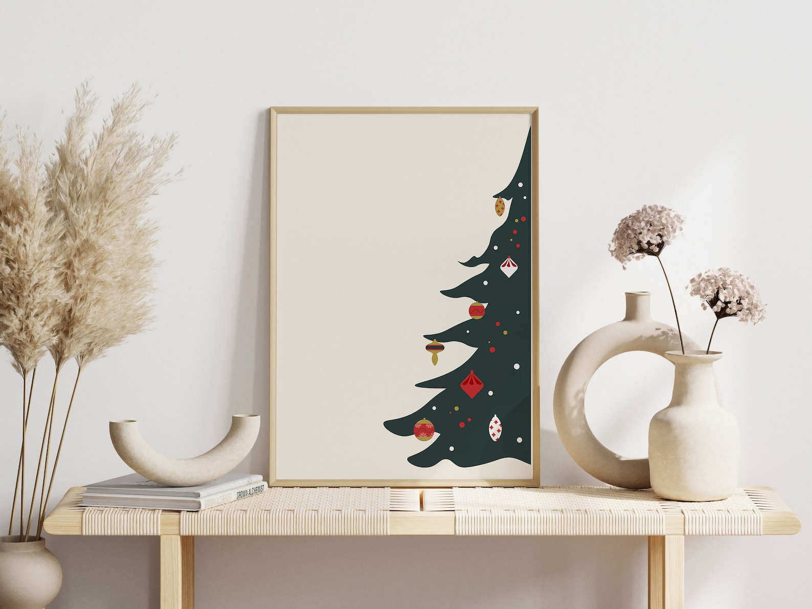 Christmas Tree Printable Modern Christmas Print Trendy Retro - Etsy