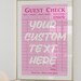 Custom Guest Check Art Print, Preppy Wall Art, Dripping Paint Effect ...