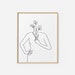 Woman Body Line Art With Flower Head, Modern Minimalist Art, Line Art ...